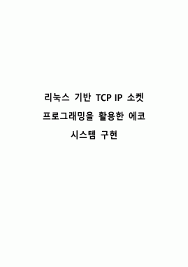 리눅스 기반 TCP IP 소켓 프로그래밍을 활용한 에코 시스템 구현-1페이지