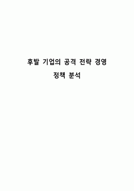후발 기업의 공격 전략 경영 정책 분석-1페이지