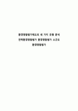 환경영향평가제도의 세 가지 유형 분석 전략환경영향평가 환경영향평가 소규모 환경영향평가-1페이지