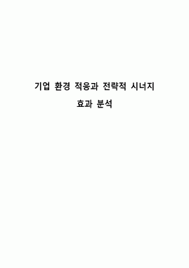 기업 환경 적응과 전략적 시너지 효과 분석-1페이지