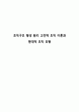 조직구조 형성 원리 고전적 조직 이론과 현대적 조직 모형-1페이지