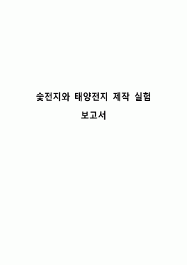 숯전지와 태양전지 제작 실험 보고서-1페이지