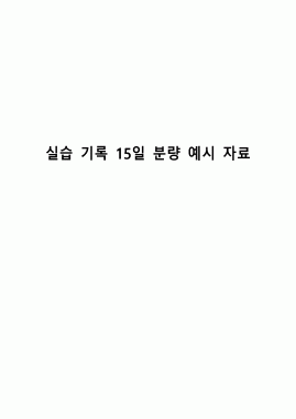 실습 기록 15일 분량 예시 자료-1페이지