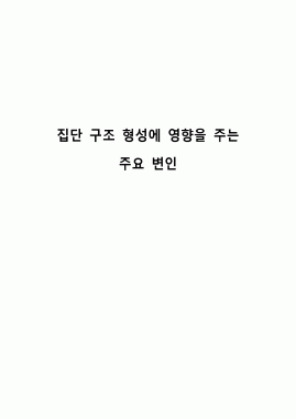 집단 구조 형성에 영향을 주는 주요 변인-1페이지
