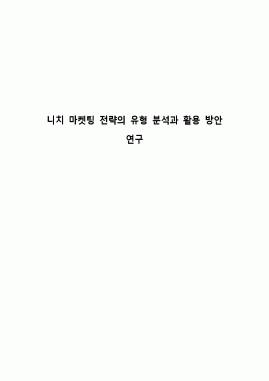 니치 마켓팅 전략의 유형 분석과 활용 방안 연구-1페이지