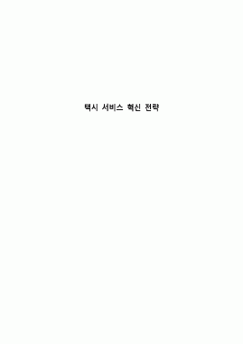 택시 서비스 혁신 전략-1페이지