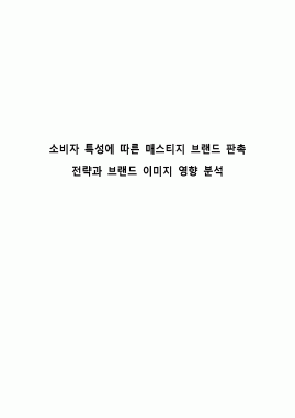 소비자 특성에 따른 매스티지 브랜드 판촉 전략과 브랜드 이미지 영향 분석-1페이지