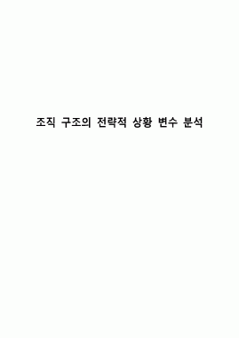 조직 구조의 전략적 상황 변수 분석-1페이지
