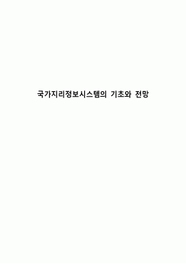 국가지리정보시스템의 기초와 전망-1페이지