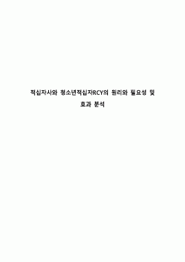 적십자사와 청소년적십자RCY의 원리와 필요성 및 효과 분석-1페이지