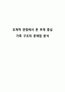 모계적 관점에서 본 부계 중심 가족 구조의 문제점 분석-1페이지