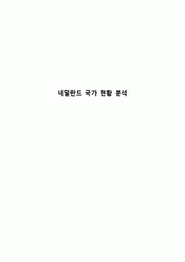 네덜란드 국가 현황 분석-1페이지
