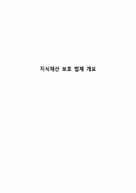 지식재산 보호 법제 개요-1페이지
