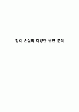 청각 손실의 다양한 원인 분석-1페이지