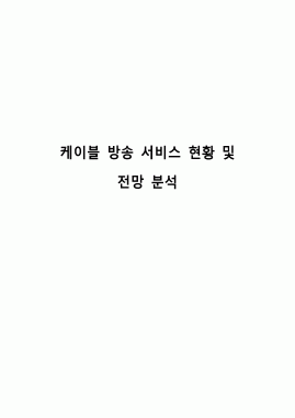 케이블 방송 서비스 현황 및 전망 분석-1페이지
