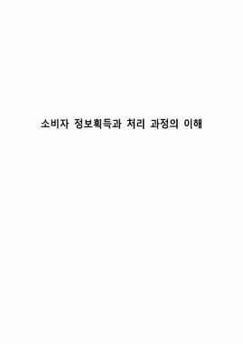 소비자 정보획득과 처리 과정의 이해-1페이지