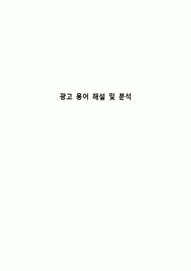 광고 용어 해설 및 분석-1페이지