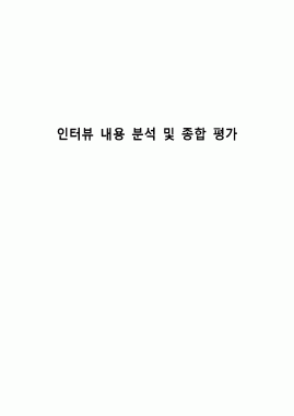 인터뷰 내용 분석 및 종합 평가-1페이지
