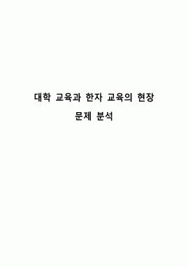 대학 교육과 한자 교육의 현장 문제 분석-1페이지