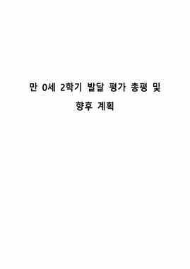 만 0세 2학기 발달 평가 총평 및 향후 계획-1페이지