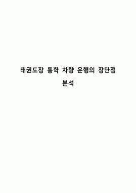 태권도장 통학 차량 운행의 장단점 분석-1페이지