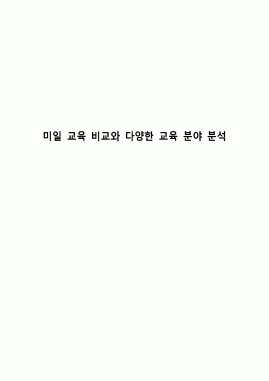 미일 교육 비교와 다양한 교육 분야 분석-1페이지