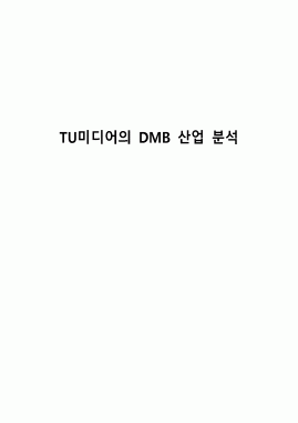 TU미디어의 DMB 산업 분석-1페이지