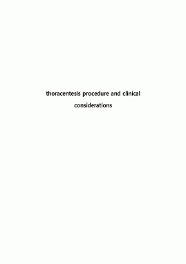 thoracentesis procedure and clinical considerations-1페이지