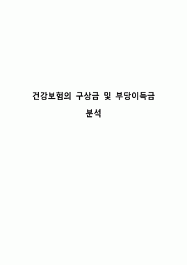 건강보험의 구상금 및 부당이득금 분석-1페이지
