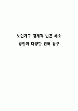노인가구 경제적 빈곤 해소 방안과 다양한 견해 탐구-1페이지
