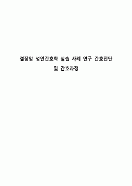 결장암 성인간호학 실습 사례 연구 간호진단 및 간호과정-1페이지