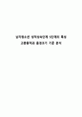 남자청소년 성적성숙단계 5단계의 특성 고환용적과 음경크기 기준 분석-1페이지