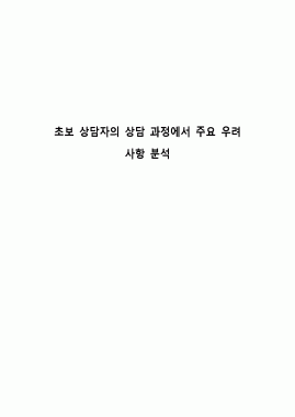 초보 상담자의 상담 과정에서 주요 우려 사항 분석-1페이지