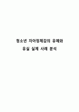 청소년 자아정체감의 유예와 유실 실제 사례 분석-1페이지
