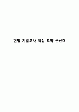 헌법 기말고사 핵심 요약 군산대-1페이지