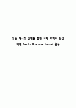 유동 가시화 실험을 통한 유체 역학적 현상 이해 Smoke flow wind tunnel 활용-1페이지