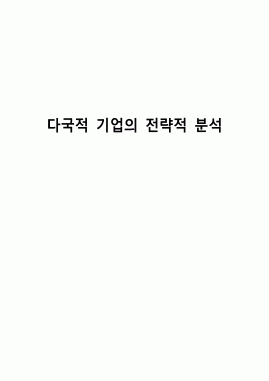 다국적 기업의 전략적 분석-1페이지