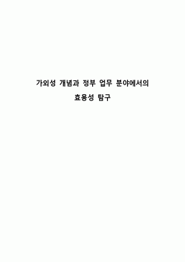 가외성 개념과 정부 업무 분야에서의 효용성 탐구-1페이지