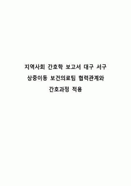 지역사회 간호학 보고서 대구 서구 상중이동 보건의료팀 협력관계와 간호과정 적용-1페이지