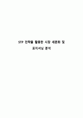 STP 전략을 활용한 시장 세분화 및 포지셔닝 분석-1페이지