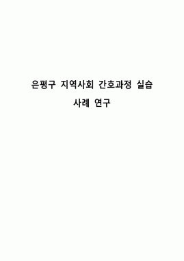 은평구 지역사회 간호과정 실습 사례 연구-1페이지