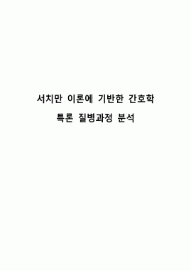 서치만 이론에 기반한 간호학 특론 질병과정 분석-1페이지