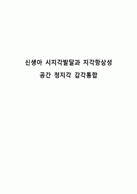 신생아 시지각발달과 지각항상성 공간 청지각 감각통합-1페이지