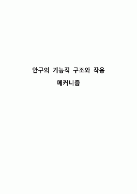 안구의 기능적 구조와 작용 메커니즘-1페이지