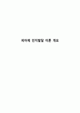 피아제 인지발달 이론 개요-1페이지