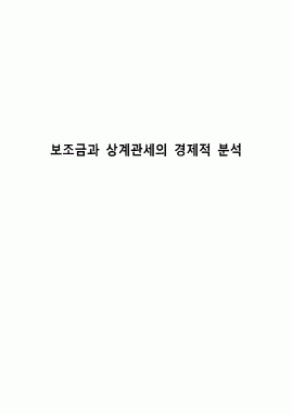 보조금과 상계관세의 경제적 분석-1페이지