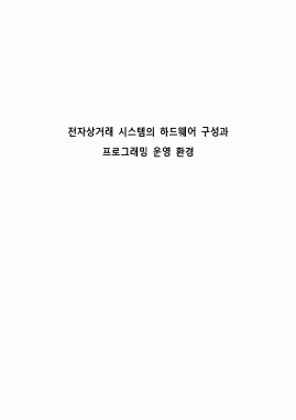 전자상거래 시스템의 하드웨어 구성과 프로그래밍 운영 환경-1페이지