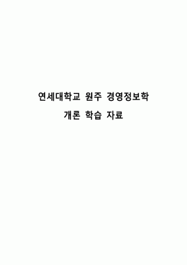 연세대학교 원주 경영정보학 개론 학습 자료-1페이지