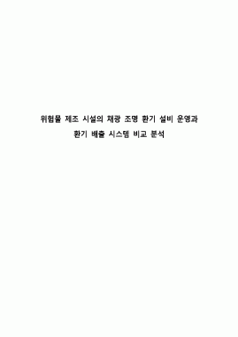 위험물 제조 시설의 채광 조명 환기 설비 운영과 환기 배출 시스템 비교 분석-1페이지