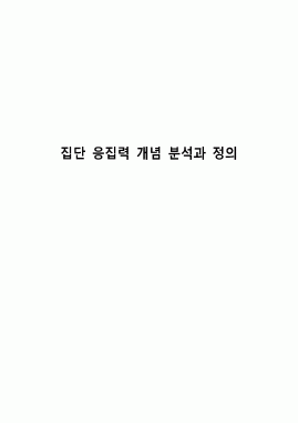 집단 응집력 개념 분석과 정의-1페이지